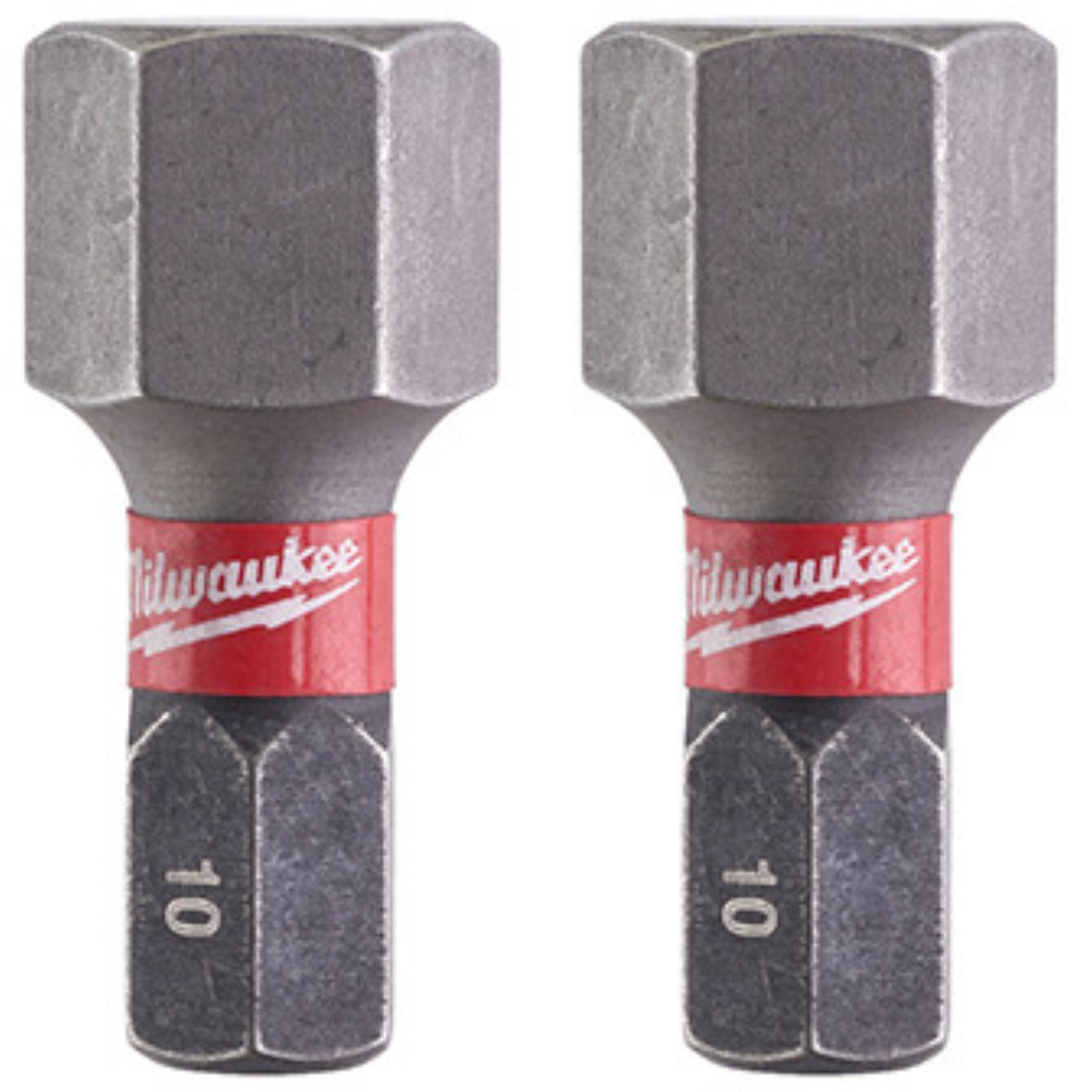 MILWAUKEE - Udarni bitovi HEX 10 x 25 mm, Shockwave, 2 kom ...